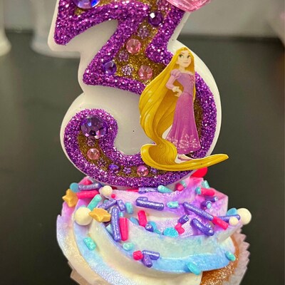 Handcrafted rapunzel or ANY Themed Birthday Candles Decorated to Your ...