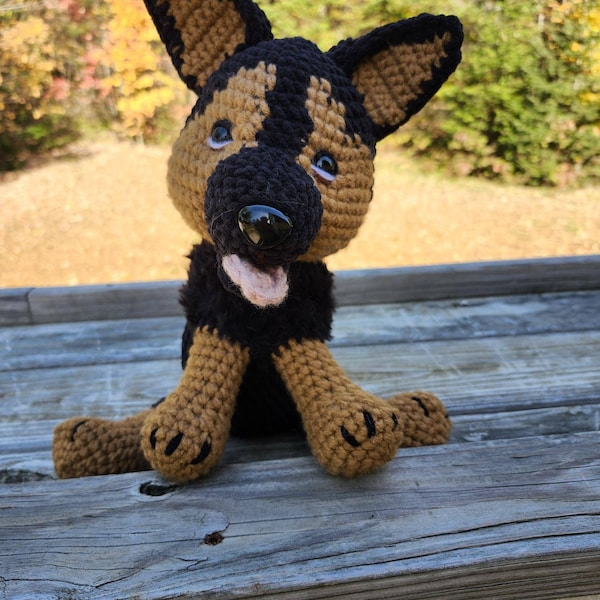Crochet Pattern Dog German Shepherd, Amigurumi Crochet Dog Pattern ...