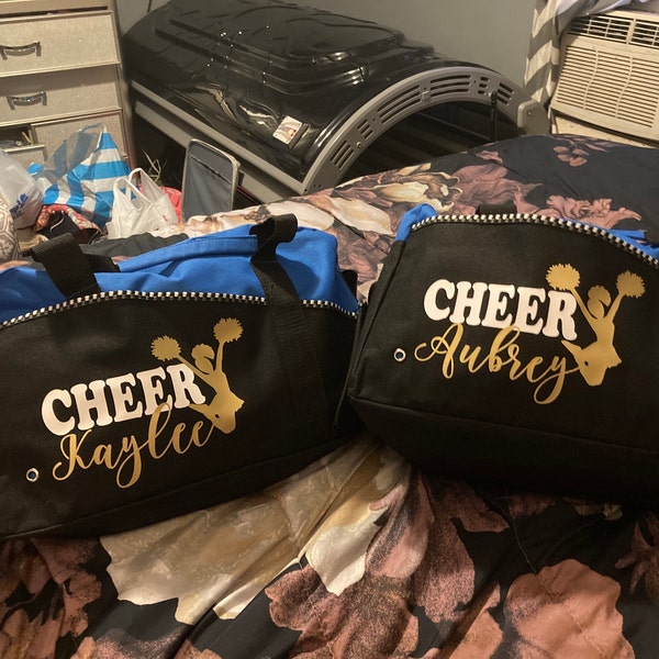Personalized Cheer Bag, Cheerleader Bag, Custom Duffle Bag, Black ...