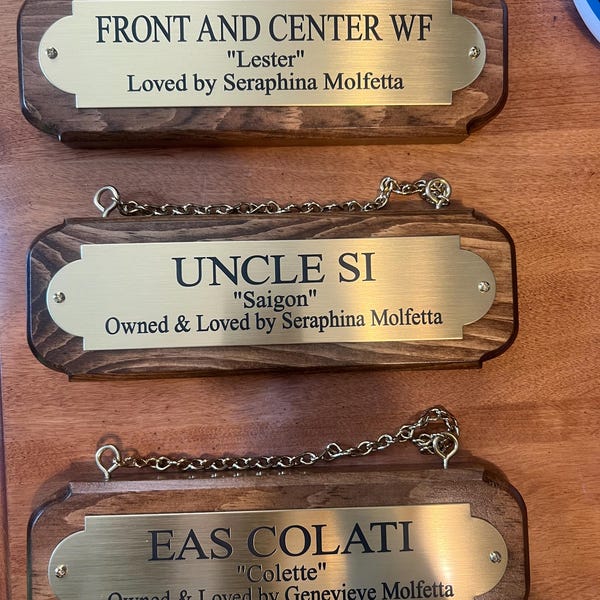 Fancy Horse Stall Name Plate- Solid Brass and Wood - Personalized ...