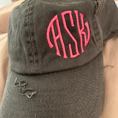 Monogram Hat Offset to Side Personalized Hat Ladies Monogram Hat ...