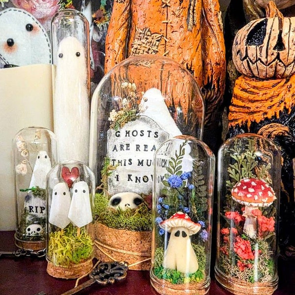 Glow in the Dark Ghost Witch in a Jar, Dark Cottage Core, Spooky Cute ...