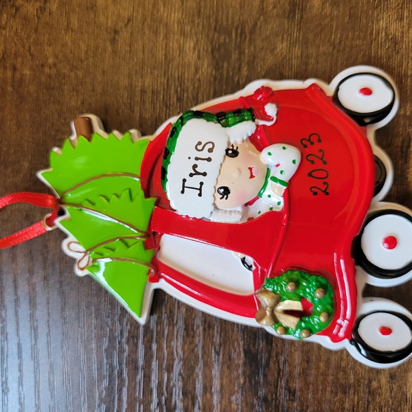 Little Red Toy Car Personalized Christmas Ornament ~ Toddler Ornament ...
