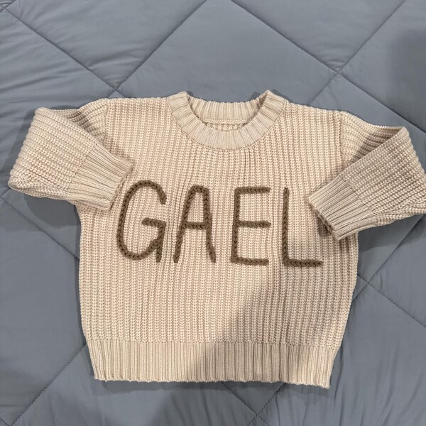 Personalized Hand Embroidered Halloween Kid Sweater, Kid Halloween ...