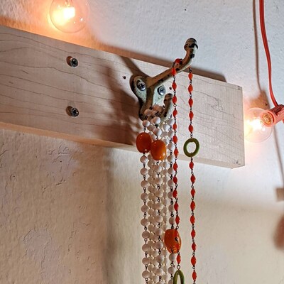 Chippy Light Green/cream Paint Acorn Coat Hooks, Authentic Vintage Coat ...