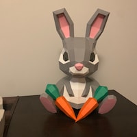 Bunny Papercraft 3D DIY Low Poly Paper Crafts Easter Rabbit Decor Model ...
