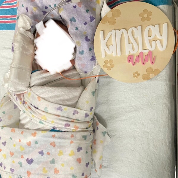 Baby Announcement Sign W/ Checker Board Design, Birth Announcement ...