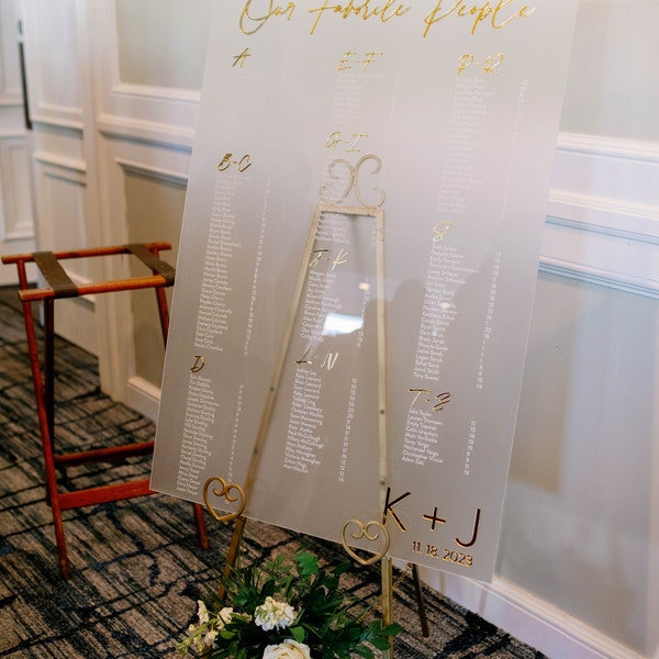 Frosted Acrylic Seating Chart, Wedding Seating Chart, Wedding Seating ...