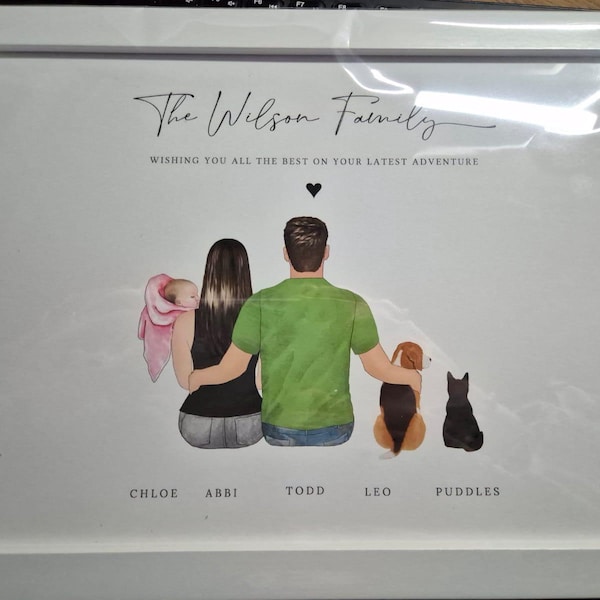Custom Portrait Family Print, Personalized Gift for Family, Our Family ...