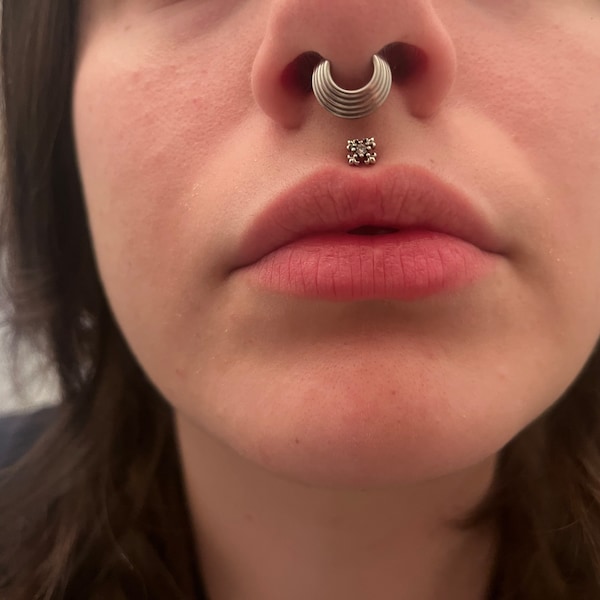 16g Cross Medusa Piercing • Medieval Cross Lippy Loop Labret Lip Ring ...