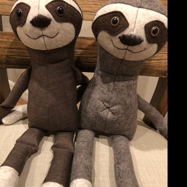 Sloth Plush Pdf Sewing Pattern. Detailed Downloadable Ebook Pattern and ...