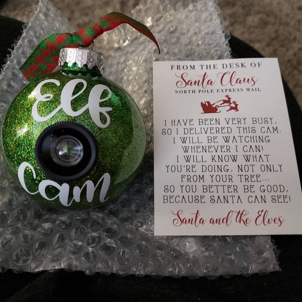 Santa Cam. Santa Cam or Elf Cam With Santa Note. Christmas Ornament ...