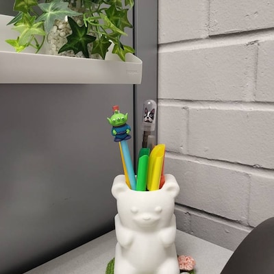 Gummy Bear Planter Pot / Pen Pencil Holder, Teddy Bear Desk Pot, Office ...