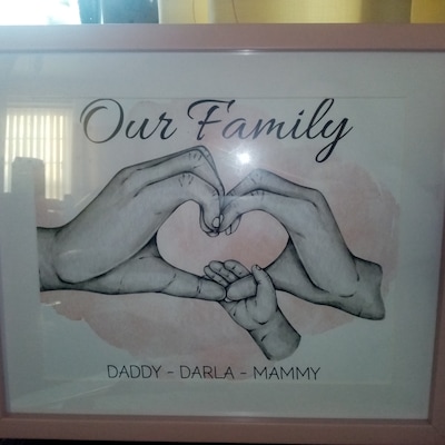 Personalised Family Hands Unframed Portrait Poster Print, New Baby Gift ...