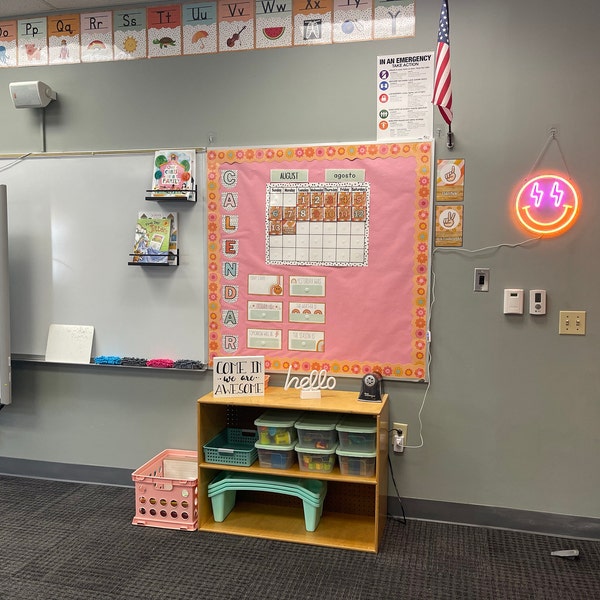 Groovy Boho Classroom Calendar - Etsy