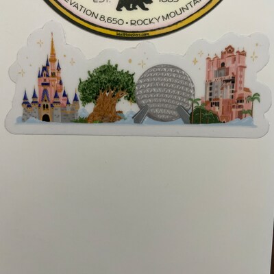 WDW Landmarks Transparent Laptop Sticker/ Disney Hidden Mickey - Etsy