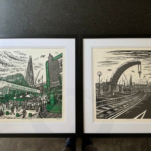 Silhouette City Original Linocut Print, London Print, London Linocut ...