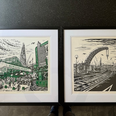 Silhouette City Original Linocut Print, London Print, London Linocut ...