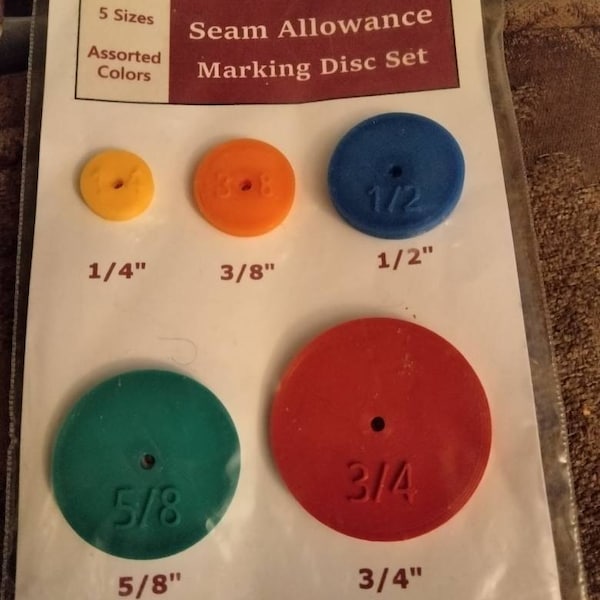 Multi Color Seam Allowance Disc Set - 6 Sizes Included 1/4" to 1 ...