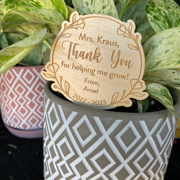 Teacher Flower Stake Gift | Teacher End of Year Gift | Morning Glory ...