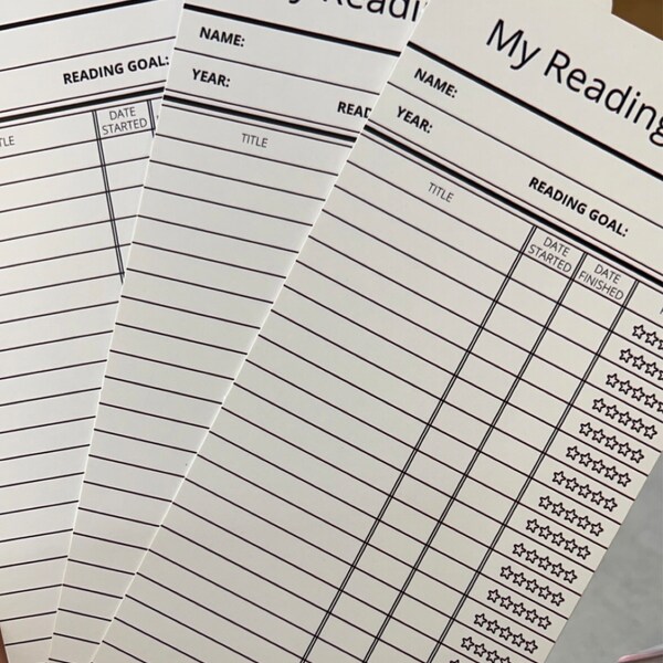 Reading List Bookmark Reading Goal Bookmark Customized Bookmark Fill in ...