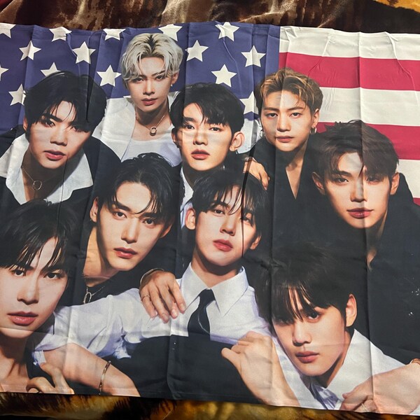 ZEROBASEONE Zb1 Members America Flag Banner, Melting Point Kpop Flag ...