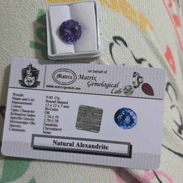 Natural Certified Alexandrite 4.30 Ct Stone AA+ Quality Alexandrite Changing Alexandrite Round ...