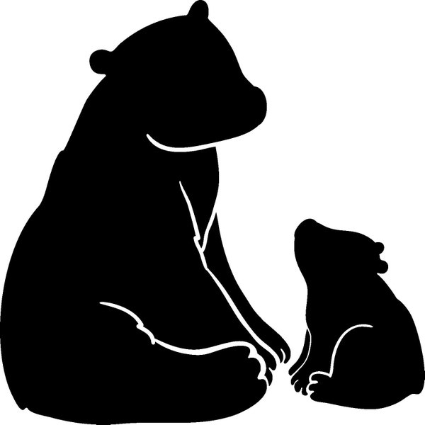 Digital POLAR BEAR, Clip Art, Mama and Baby, Momma Polar Bear, Baby ...