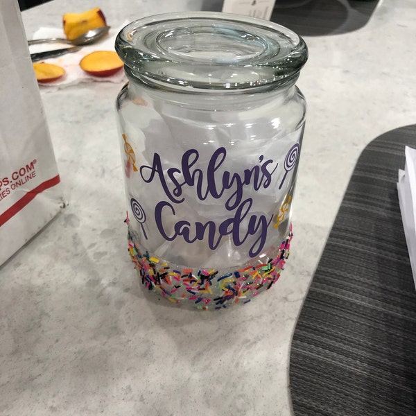Custom Candy Jar, Personalized Candy Jar, Candy Themed Birthday, Candy ...