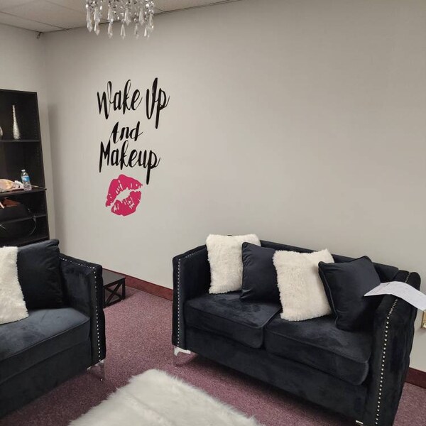 Makeup Wall Decal Makeup Artist Wall Sticker Cosmetics Lipstick Beauty ...