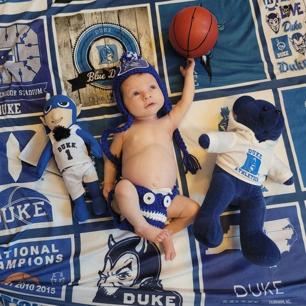 Duke Blue Devils Hat / Diaper Cover Outfit - Newborn Baby Toddler Child ...
