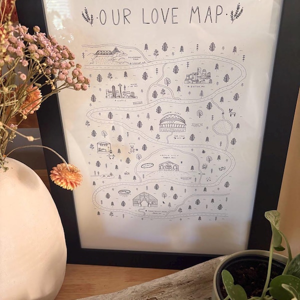 Relationship Map, Love Map, Custom Map Story of Us, Our Story Map, Our ...
