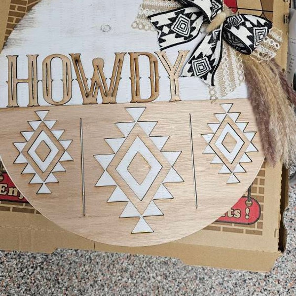 Western Front Door Decor | Western Wreath | Aztec | Steer | Western ...