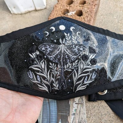 Black Luna Moth Corset Belt - Etsy