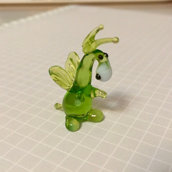 Miniature Glass Fairy Dragon: Handmade Murano Dollhouse Figurine - Etsy