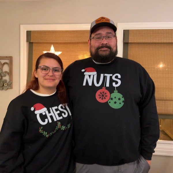 Chest Nuts Christmas Sweatshirts Couples Christmas Shirts Family ...