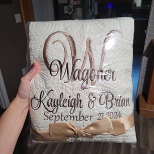 Monogrammed Quilt Custom Quilt Decorative Quilt Baby Quilt Embroidery ...