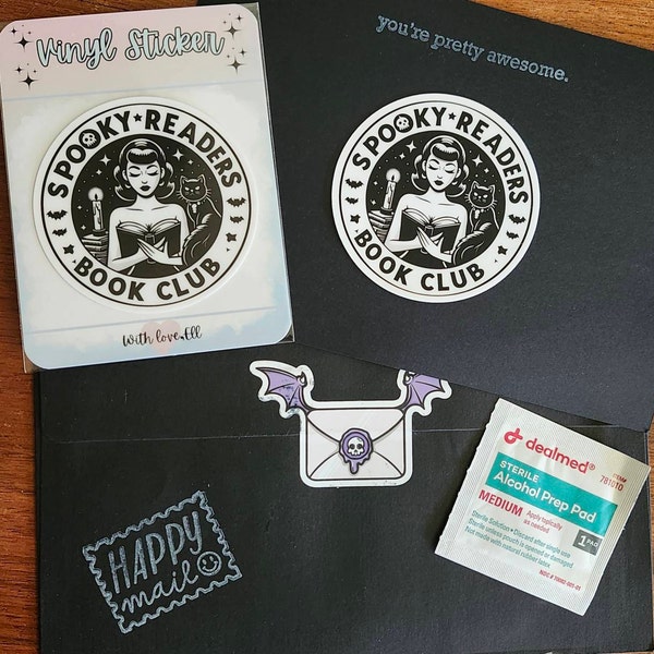 Handmade Vinyl Sticker UV and Water Resistant horror Fanatics Book Club ...