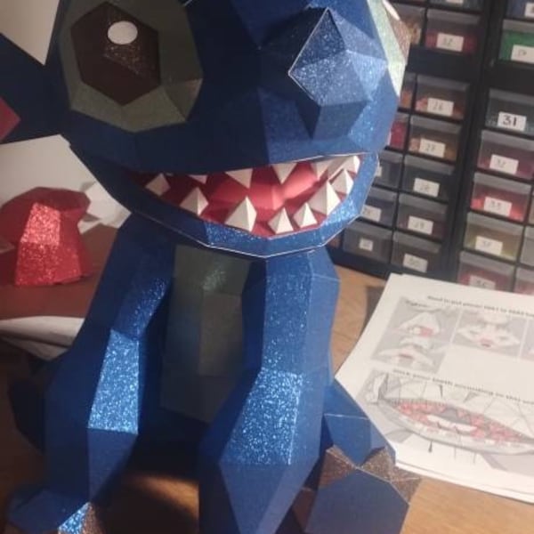 Papercraft Stitch Sit PDF, SVG Templates for Cricut Projects, Stitch ...