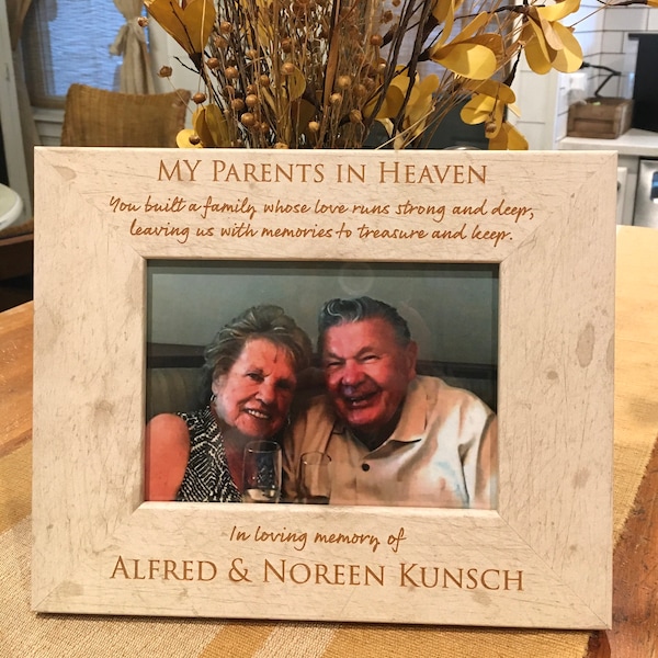 Parents Memorial Picture Frame | Memorial Gift for Loss of Parents ...
