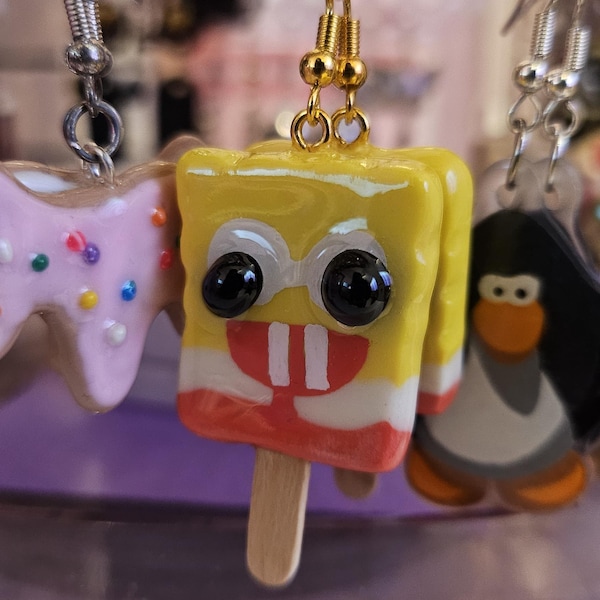 Handmade Spongebob Popsicle Magnet: Polymer Clay Jesmonite Fridge Decor ...
