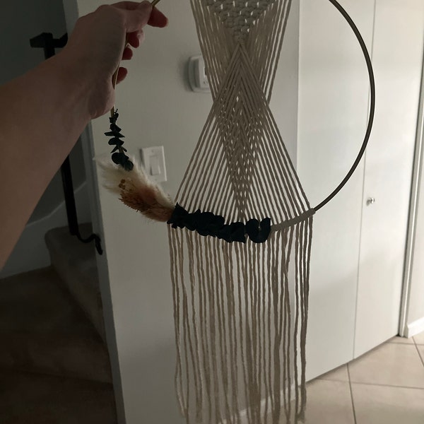 Large Floral Macrame Hoop Wall Hanging / Dried Flower Wreath / Boho ...