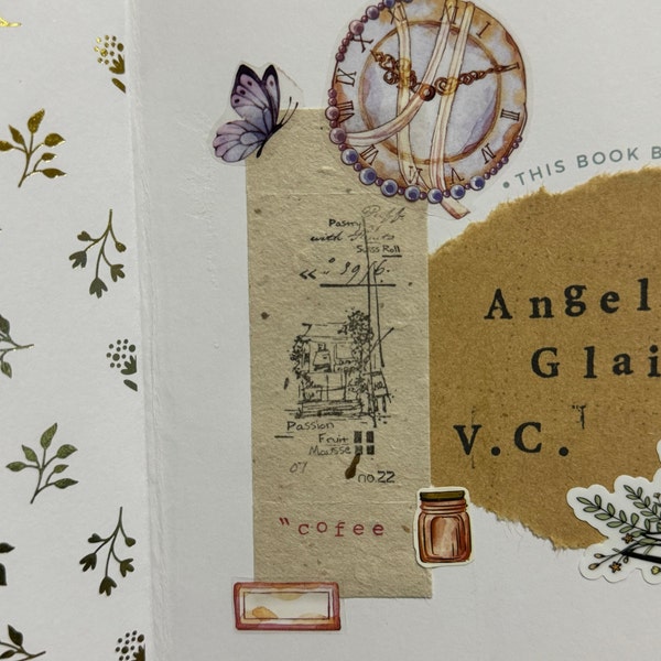 Vintage Coffee Themed Brass Metal Journal Clip Strong Stationery ...