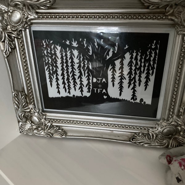 A5 Initials Personalised Custom Wedding Anniversary Willow Tree ...