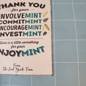 Volunteer Appreciation Gift Tags, Editable Mint Favor Tag, Thank You ...