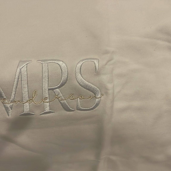 Custom Mrs. Embroidered Sweatshirt, Gift for Future Mrs & Mr Engagement ...