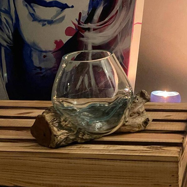 Root Wood Glass Vase Decorative Glass Flower Vase Liqva Vase Height 29 ...