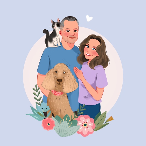 Custom Portrait, Cartoon Portrait, Custom Illustration, Custom Vector ...
