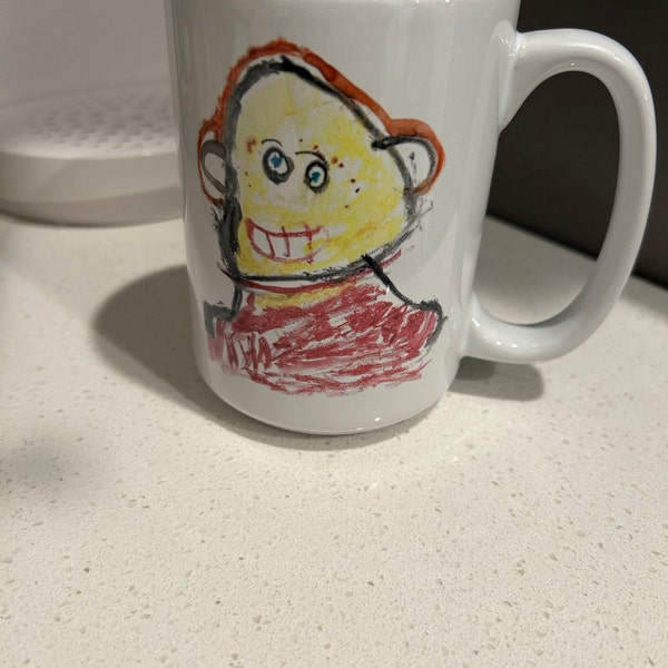Personalized Kids Drawing Mug, Kids Artwork Mug, Child's Drawing Mug ...