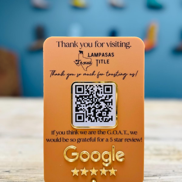 Custom Google Review Sign With Logo, Google Review QR Code Sign ...